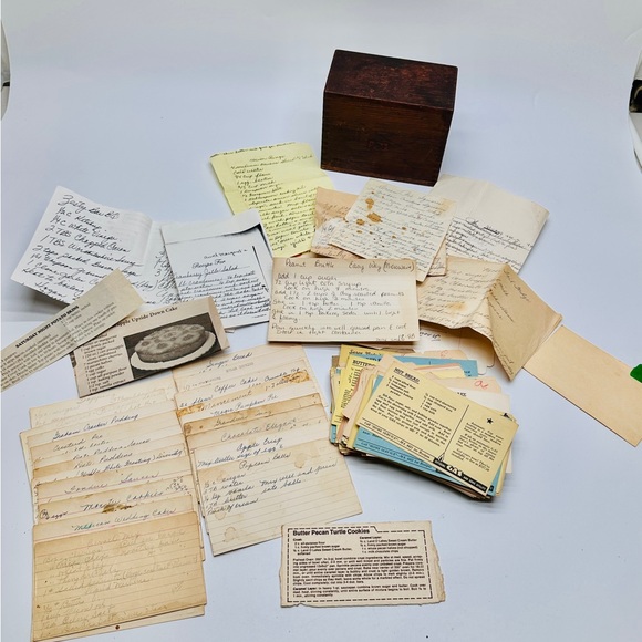 Kitchen | Vintage Grandmas Recipe Card Collection With Wooden Box ...